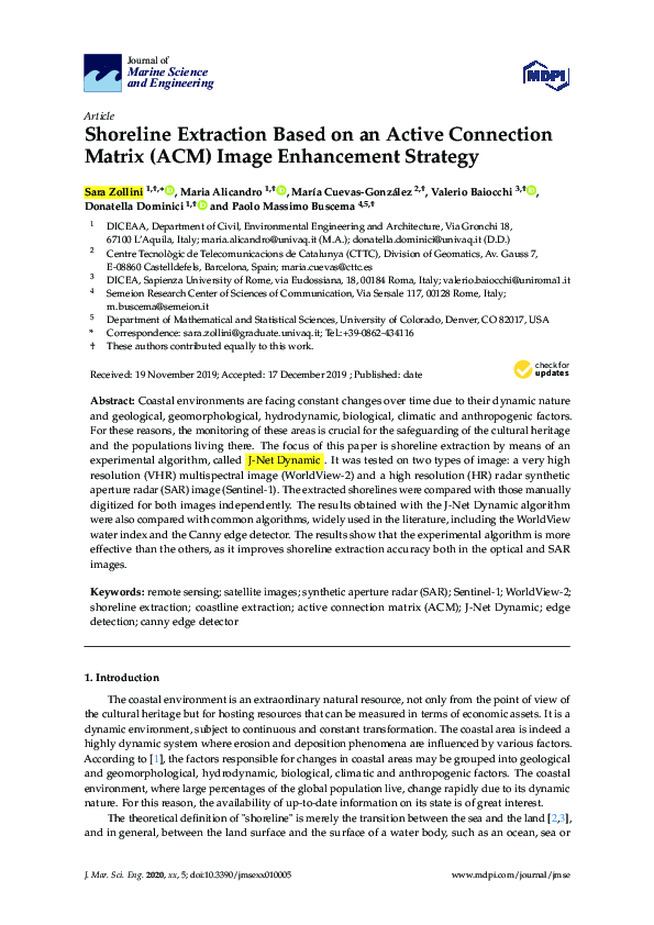 Pdf Enhanced Shoreline Extraction Using J Net Dynamic Algorithm
