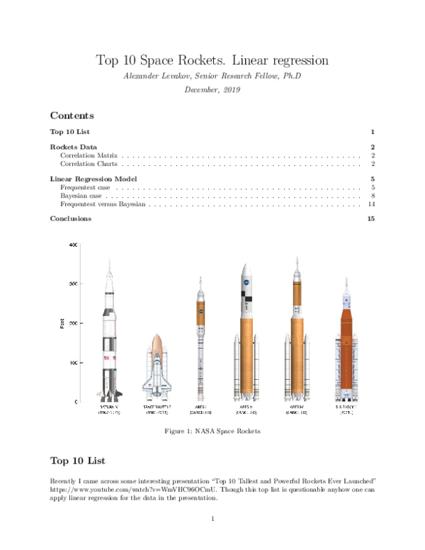 (PDF) Top 10 Space Rockets. Linear regression