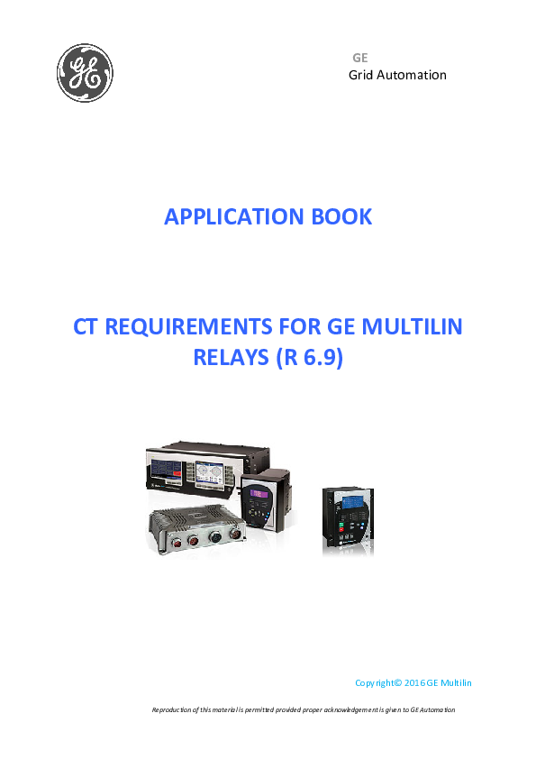 (PDF) GE Grid Automation CT Requirements for GE Multilin Relays GE Grid ...
