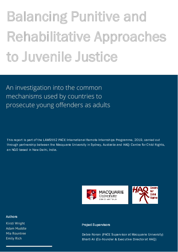 (PDF) Balancing punitive and rehabilitative approaches to juvenile justice