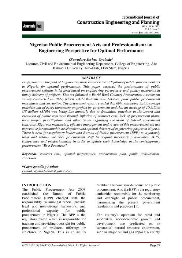 (PDF) International Journal of Construction Engineering and Planning ...