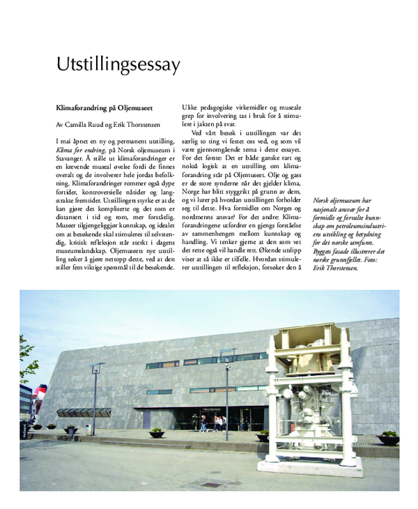 (PDF) Utstillingsessay Klimaforandring på Oljemuseet