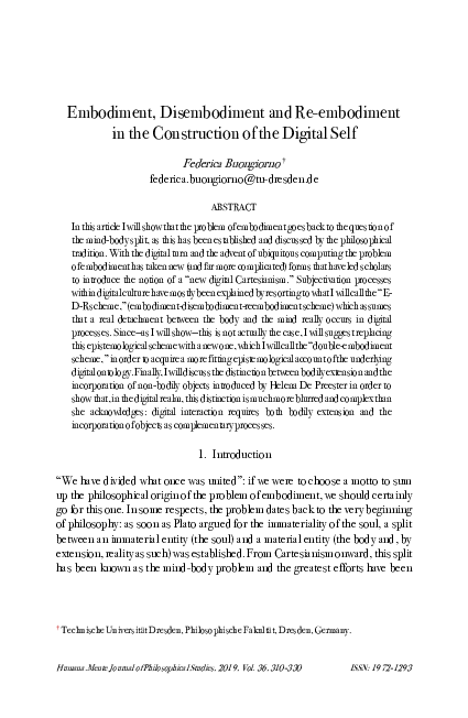 (PDF) Embodiment, Disembodiment and Re-embodiment in the Construction ...