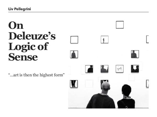 (PDF) Logic of Sense by G.D…Art is then the highest form"