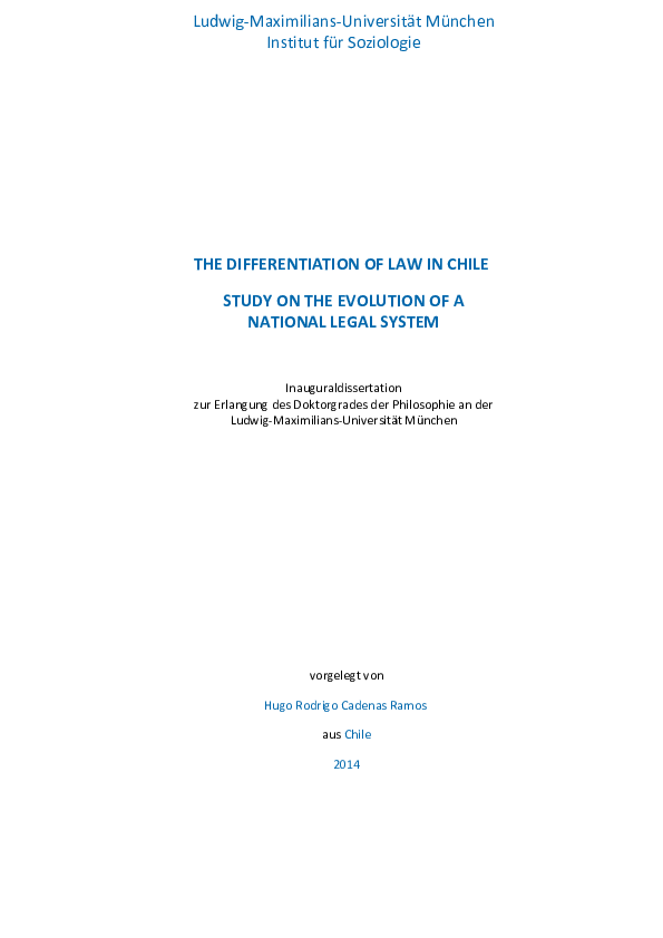 (PDF) The differentiation of law in Chile: study on the evolution of a ...
