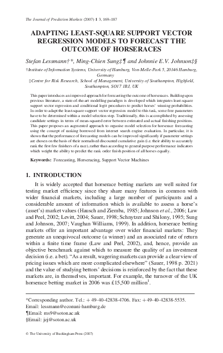 Pdf Adapting Least Square Support Vector Regression Models To