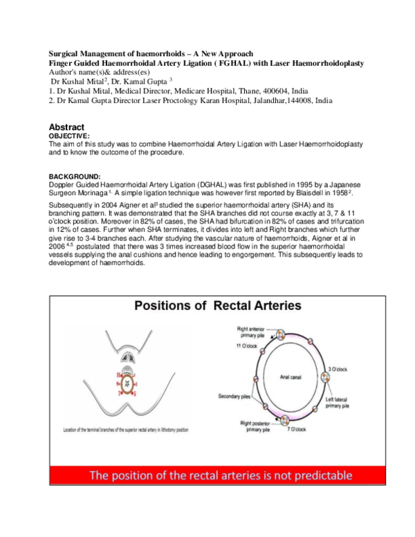 (DOC) Surgical Management of haemorrhoids -A New Approach Finger Guided ...