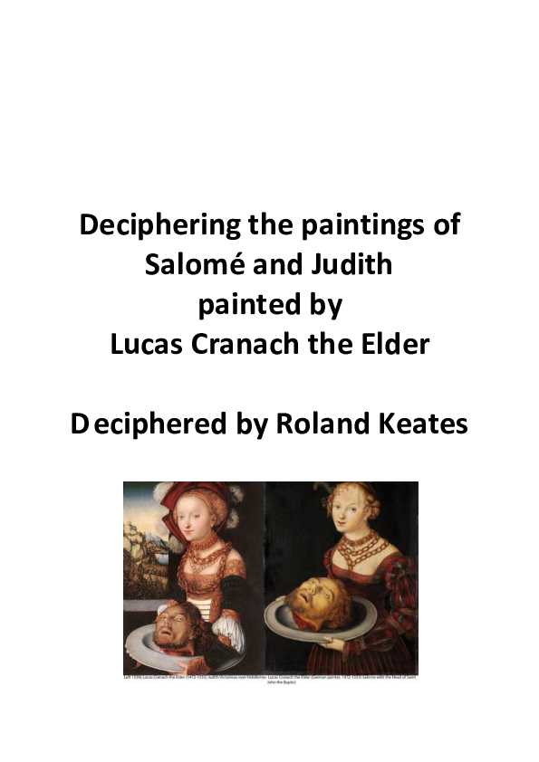 (PDF) Deciphering the paintings of Salomé and Judith painted by Lucas ...