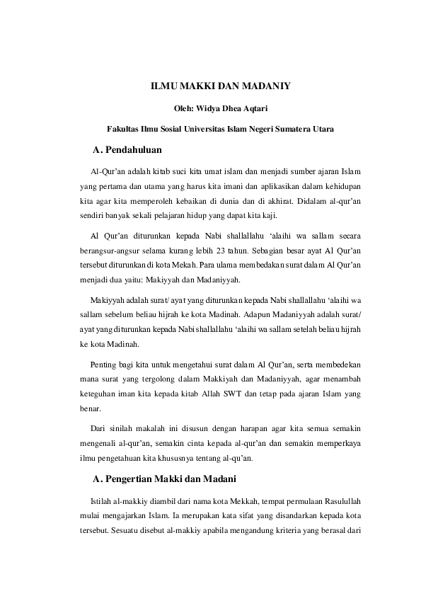 (DOC) Ilmu makki dan madani