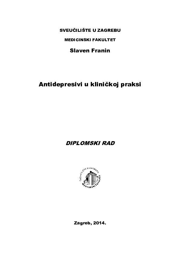 (PDF) SVEUČILIŠTE U ZAGREBU MEDICINSKI FAKULTET