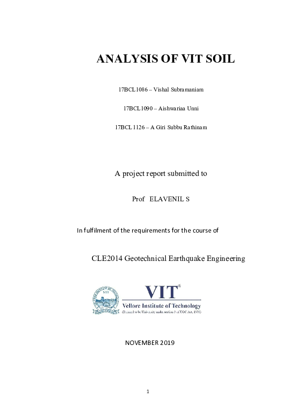 (PDF) ANALYSIS OF VIT SOIL