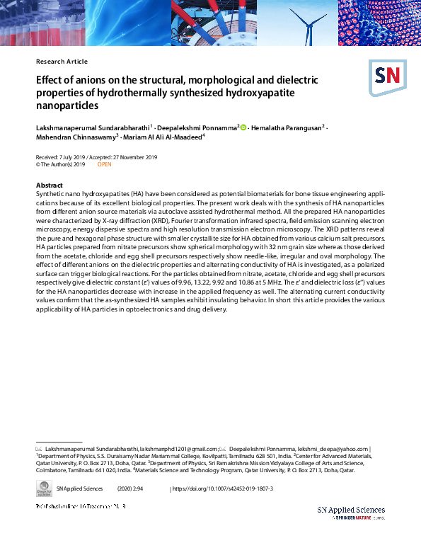 (PDF) Investigations of Structural, Optical and dielectric studies of Copper Oxide nanoparticles ...