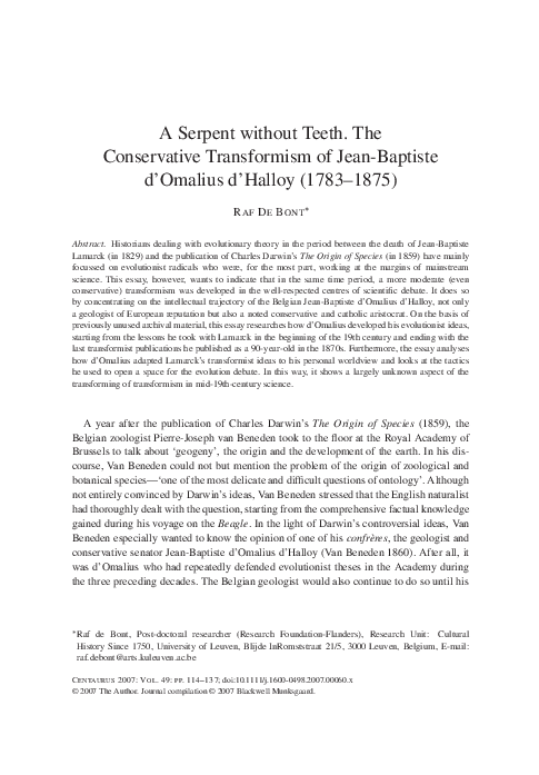 (PDF) A Serpent without Teeth. The Conservative Transformism of Jean ...