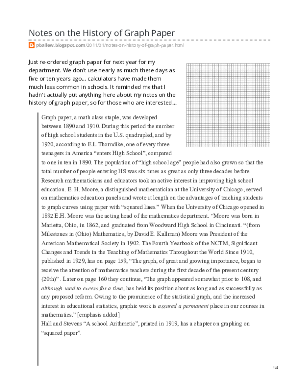 (PDF) Notes on the History of Graph Paper