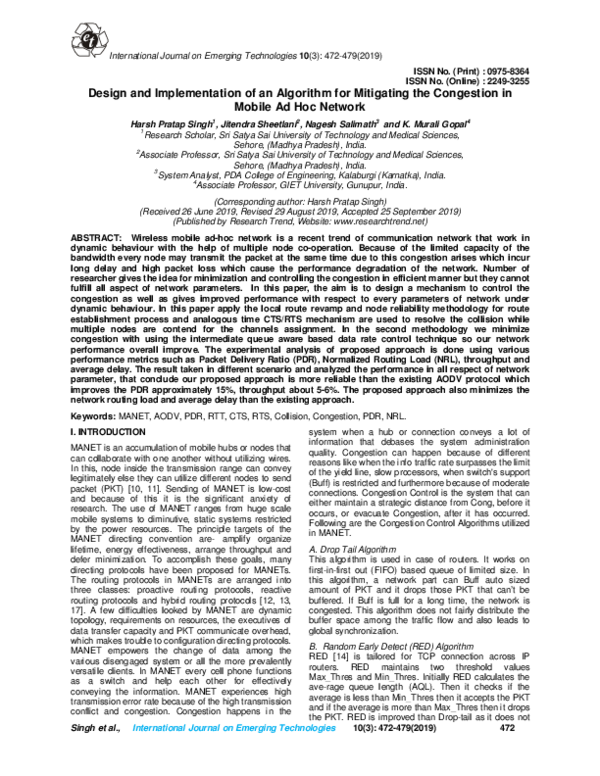Pdf Design And Implementation Of An Algorithm For Mitigating The