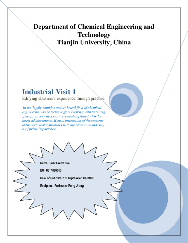(PDF) Industrial Visit-