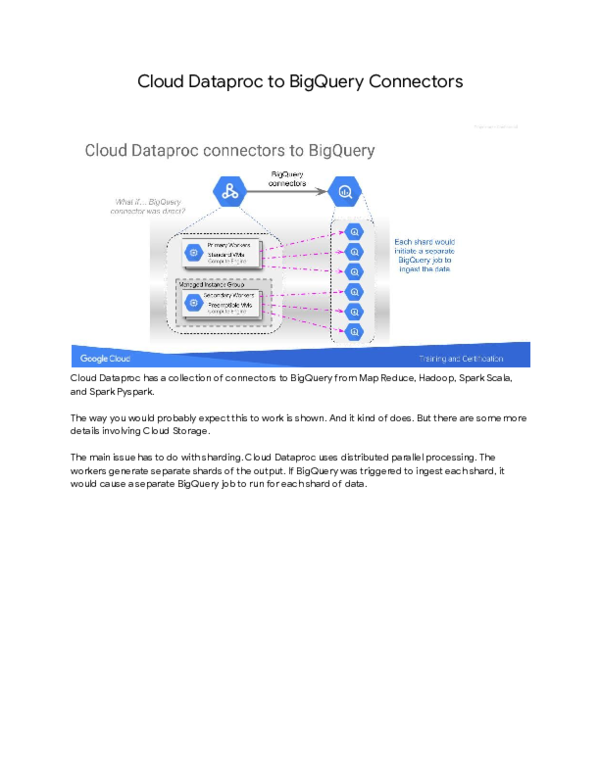 (PDF) Cloud Dataproc to BigQuery Connectors