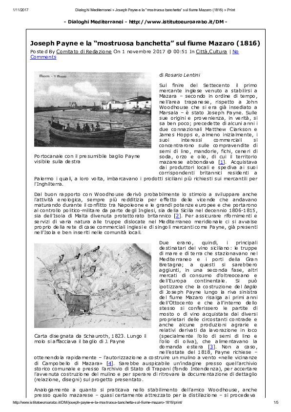 (PDF) LENTINI R., Joseph Payne e la "mostruosa banchetta" sul fiume ...