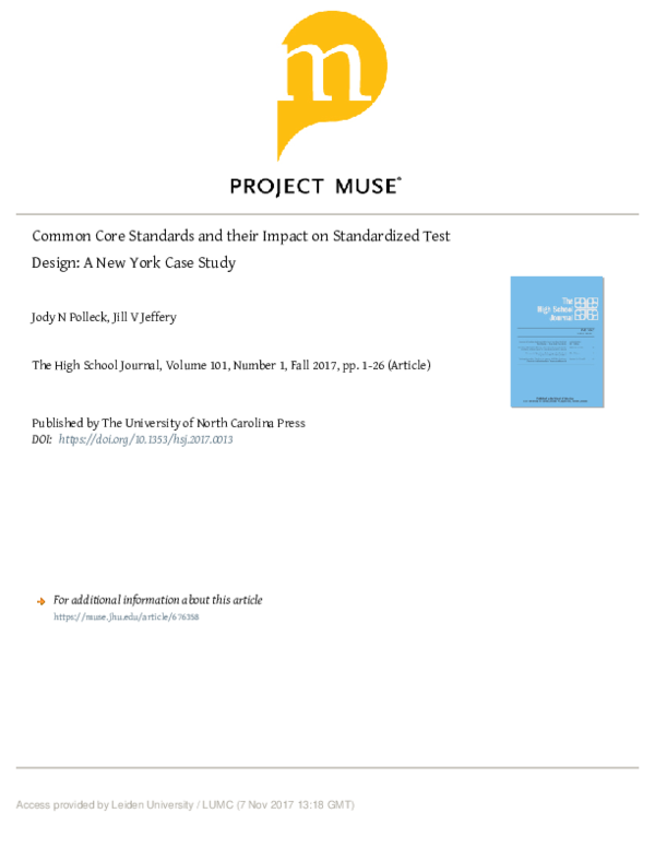 (PDF) Common Core Standards and their Impact on Standardized Test ...