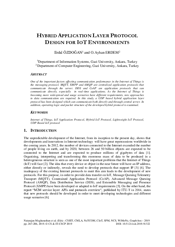 Pdf Hybrid Application Layer Protocol Design For Iot Environments
