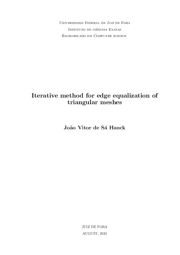 (PDF) Iterative method for edge equalization of triangular meshes