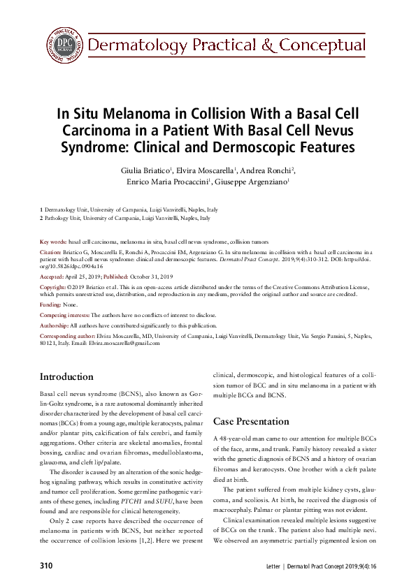 (PDF) In Situ Melanoma in Collision With a Basal Cell Carcinoma in a ...