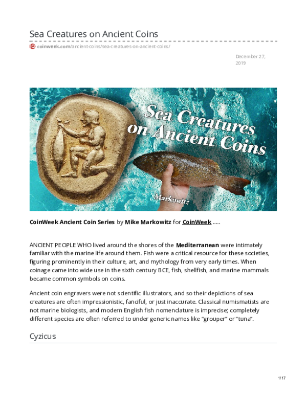 (PDF) Sea Creatures on Ancient Coins
