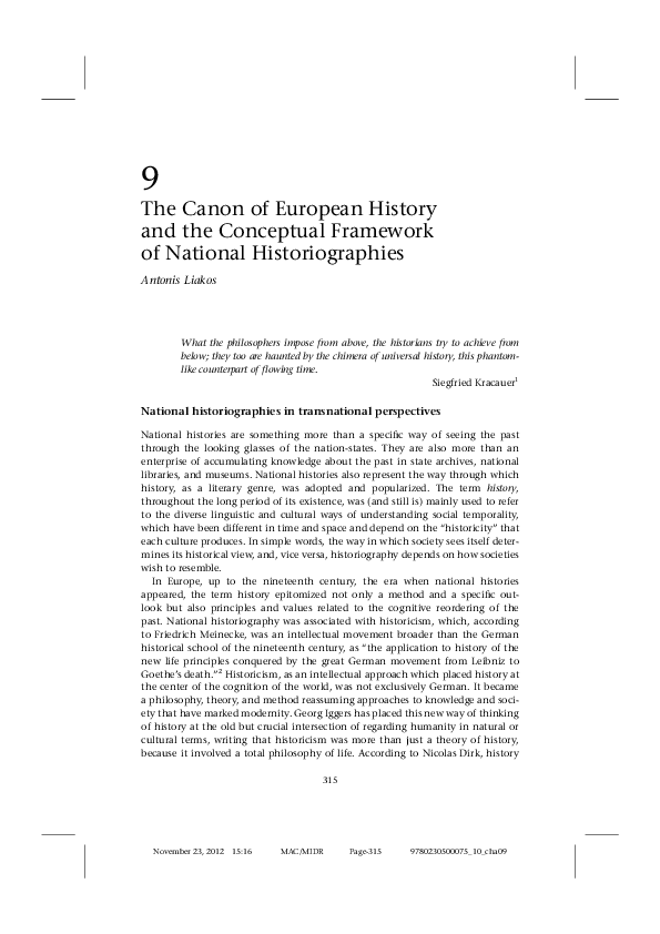 (PDF) Canon of European History