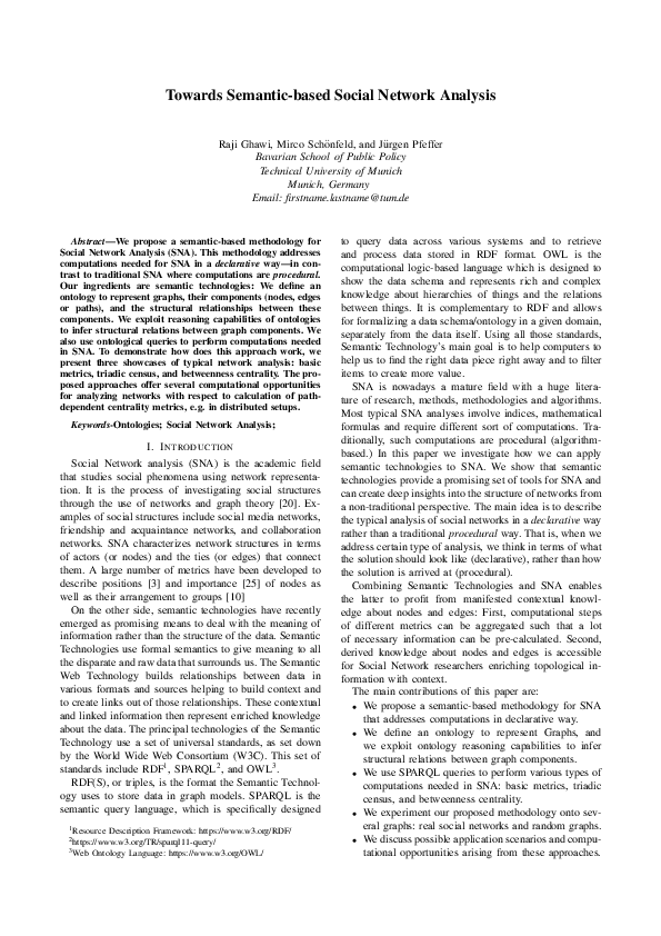 Pdf Towards Semantic Based Social Network Analysis