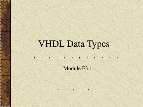 (PPT) F3.1 VHDL Data Types