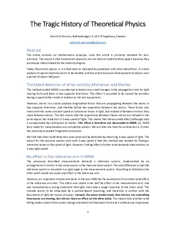 (PDF) The Tragic History of Theoretical Physics