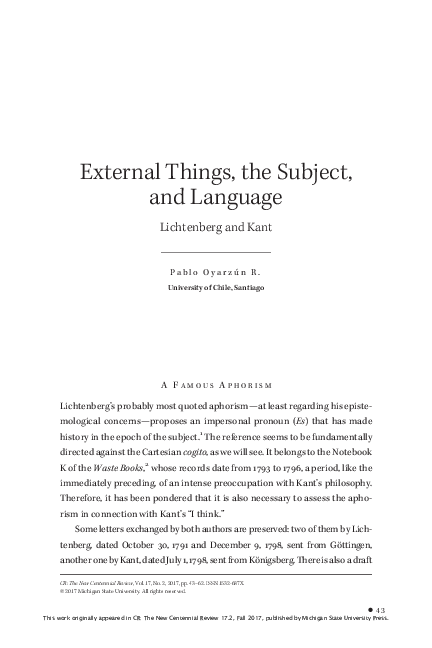 (PDF) External Things, the Subject, and Language