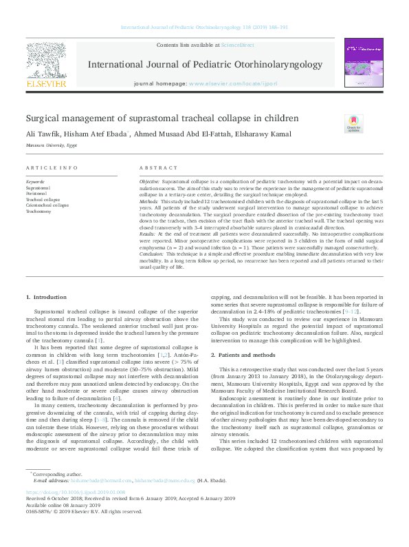 (PDF) International Journal of Pediatric Otorhinolaryngology Surgical ...