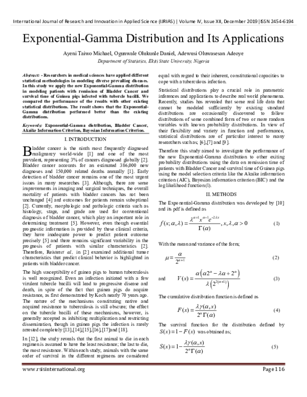 (PDF) Exponential-Gamma Distribution and Its Applications