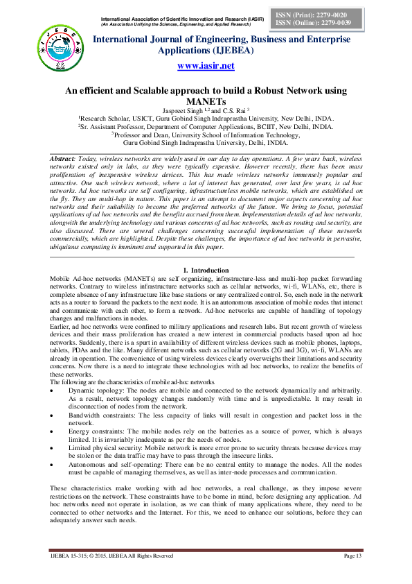 Pdf An Efficient And Scalable Approach To Build A Robust Network