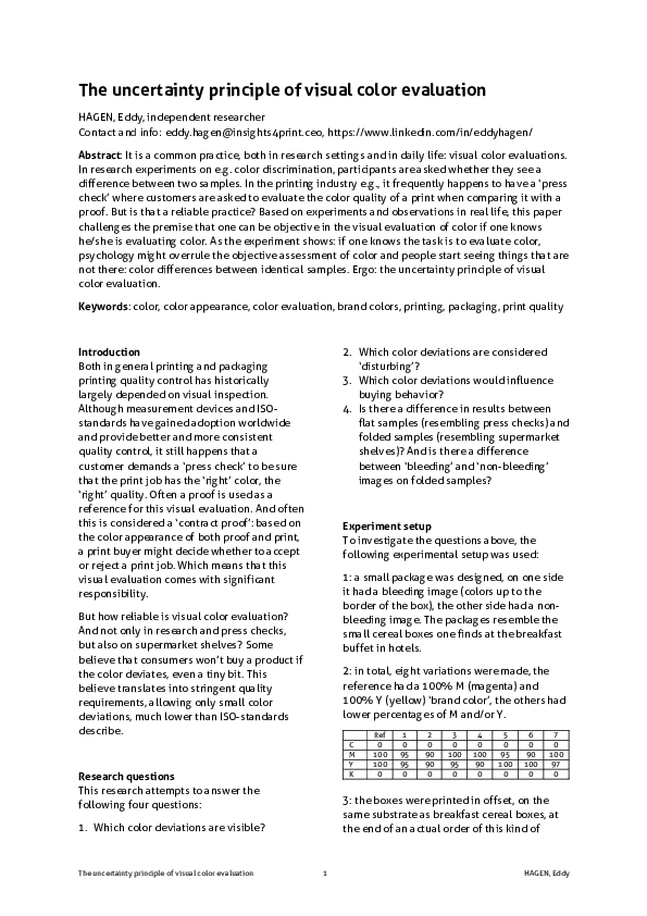 (PDF) The uncertainty principle of visual color evaluation