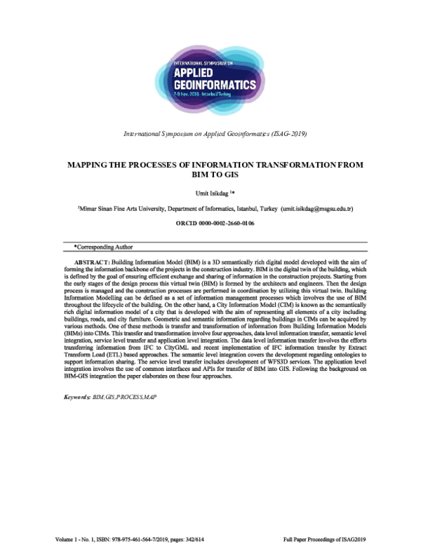 (PDF) Mapping the Processes of Information Transformation from BIM to GIS