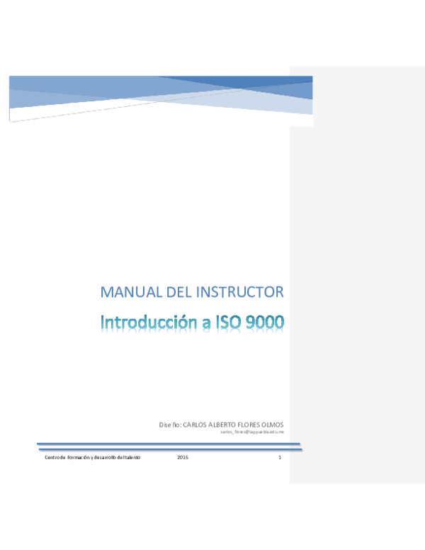 (DOC) Manual del instructor Introducción a ISO