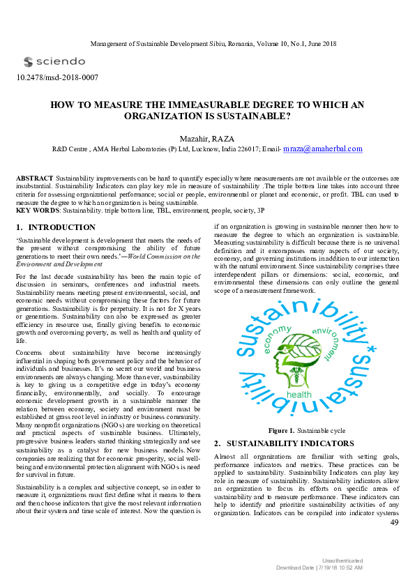 (PDF) HOW TO MEASURE THE IMMEASURABLE DEGREE TO WHICH AN ORGANIZATION ...