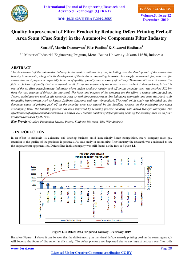 (PDF) Quality Improvement of Filter Product by Reducing Defect Printing ...