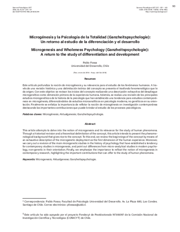 (PDF) Microgenesis and Wholeness Psychology (Ganzheitspsychologie): A return to the study of ...