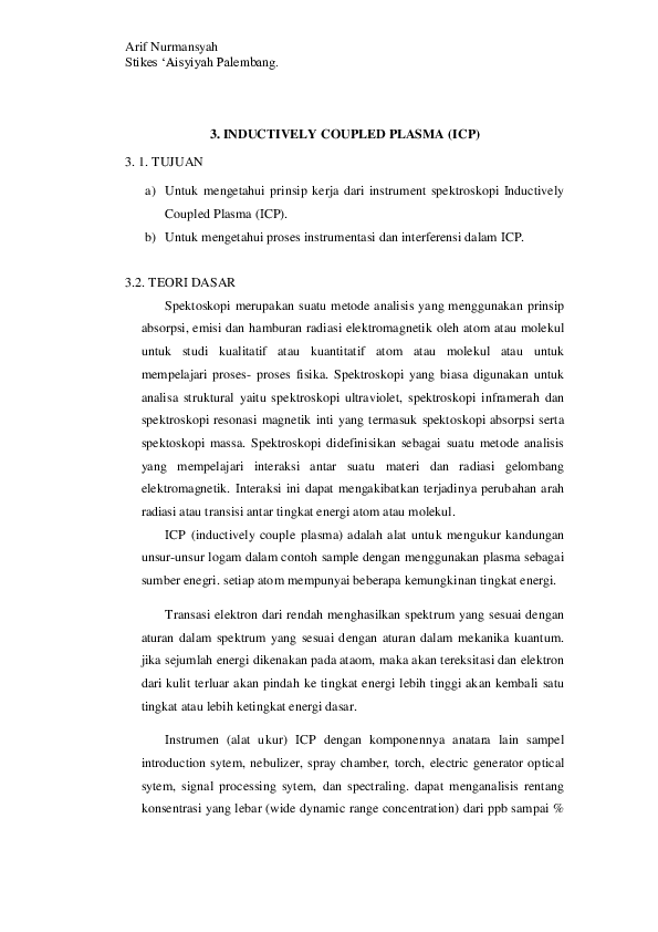 (DOC) INDUCTIVELY COUPLED PLASMA (ICP)