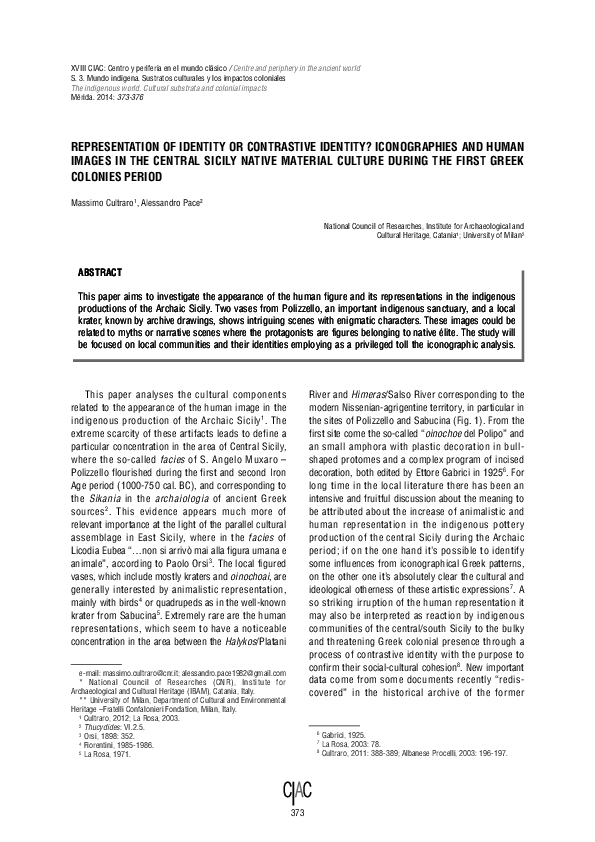 (PDF) Representation of identity or contrastive identity? Iconographies ...