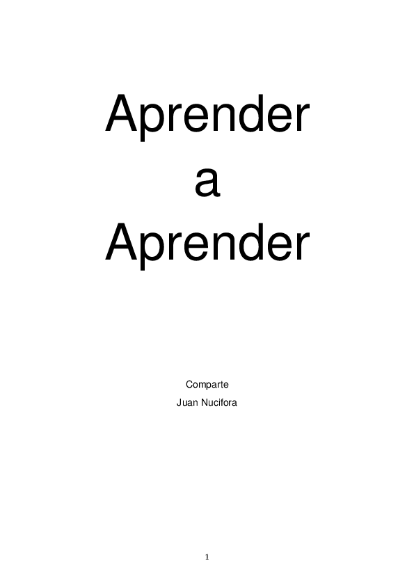 (PDF) Aprender a Aprender