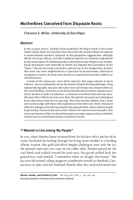 (PDF) Motherlines Conceived from Disparate Roots