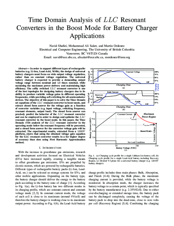 (PDF) Time Domain Analysis of LLC Resonant Converters in the Boost Mode for Battery Charger ...