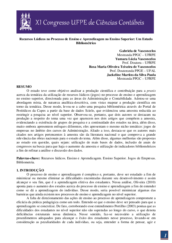 (PDF) Recursos Lúdicos no Processo de Ensino e Aprendizagem no Ensino ...