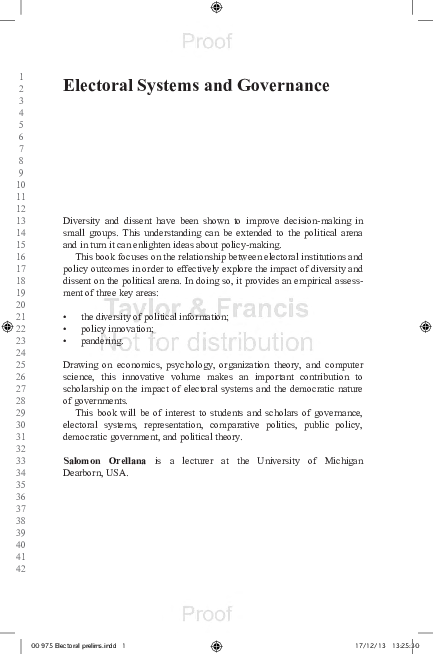 (PDF) Electoral Systems and Governance: How Diversity Can Improve Policy Making