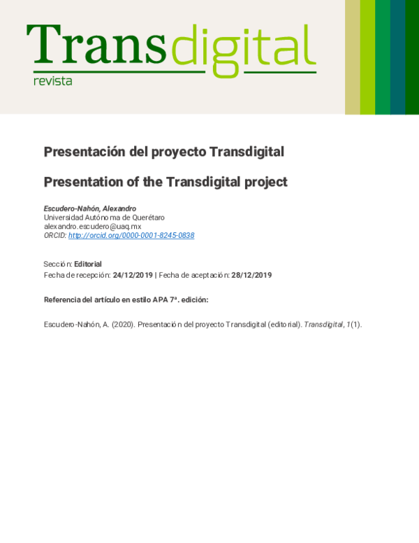(PDF) Presentación del proyecto Transdigital