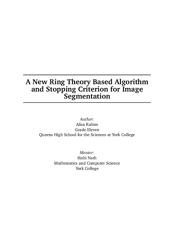 Pdf A New Ring Theory Based Algorithm And Stopping Criterion For Image Segmentation